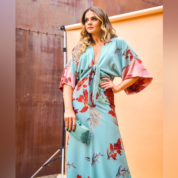 PatBO | Dresses | Patbo Fish Kimono Maxi Dress | Poshmark